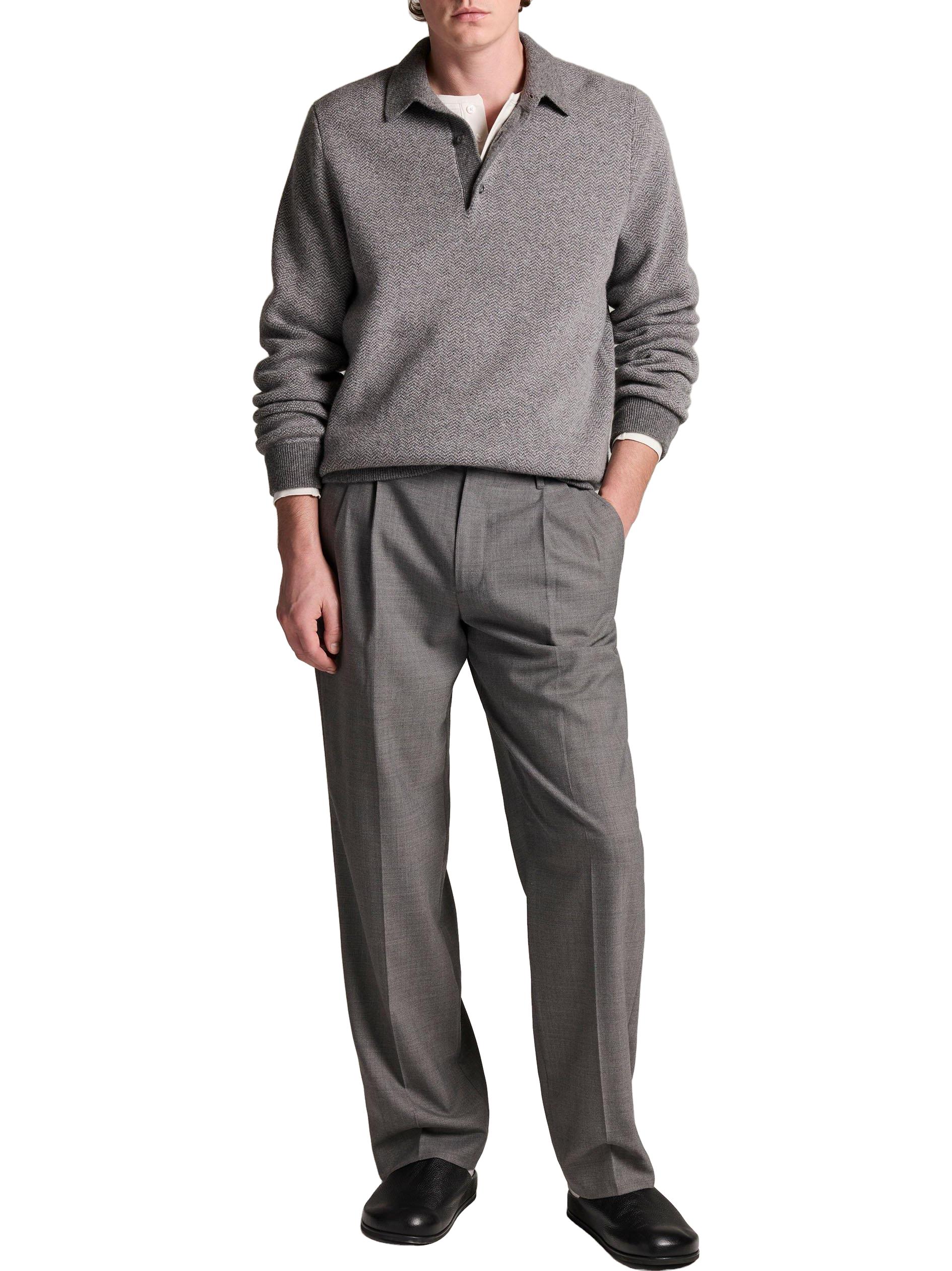 VINCE Vince Louie Relaxed Twill Double-Pleated Trousers